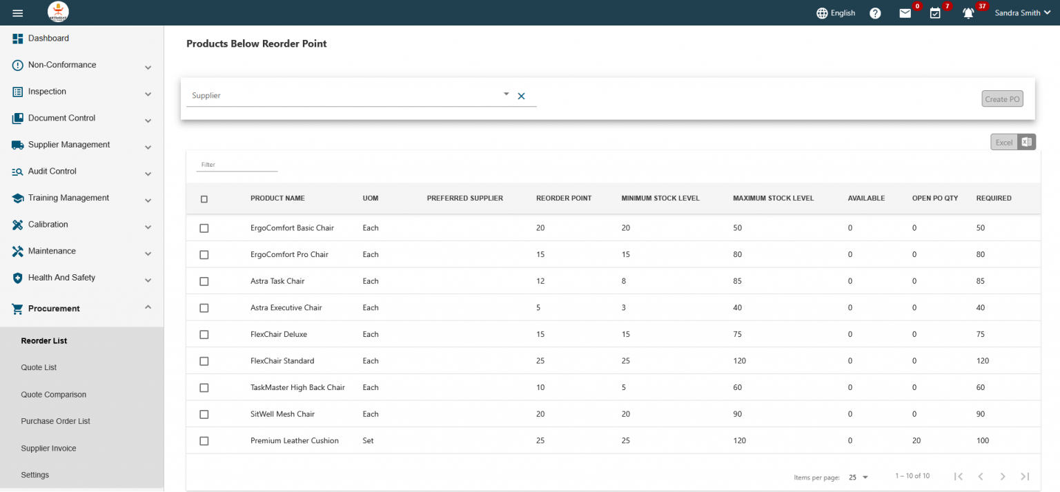 Use Reorder List page for Procurement Recommendation - Artintech ...