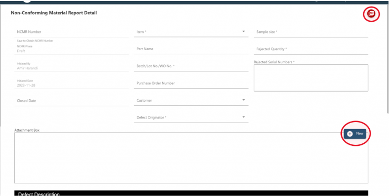 NCMR/NCR - Non-Conforming Materials Report - Artintech Software Solutions